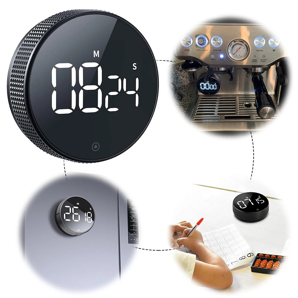 Adjustable Angle LED Kitchen Timer – Rotating Countdown Clock with Mag ...