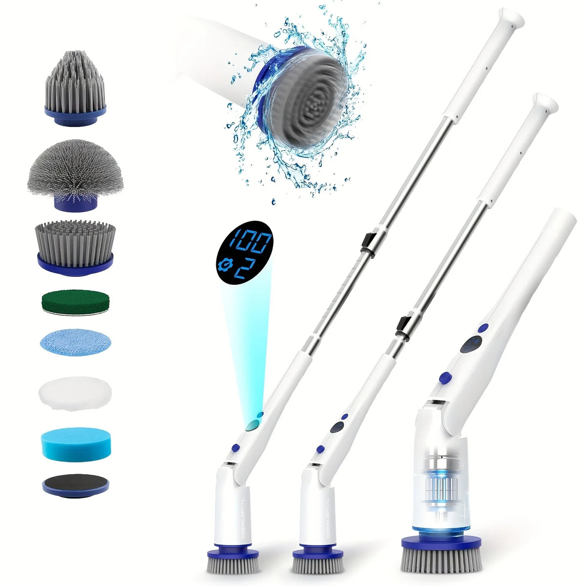 Electric Spin Scrubber – Cordless Power Cleaning Brush with 7 Replacea ...