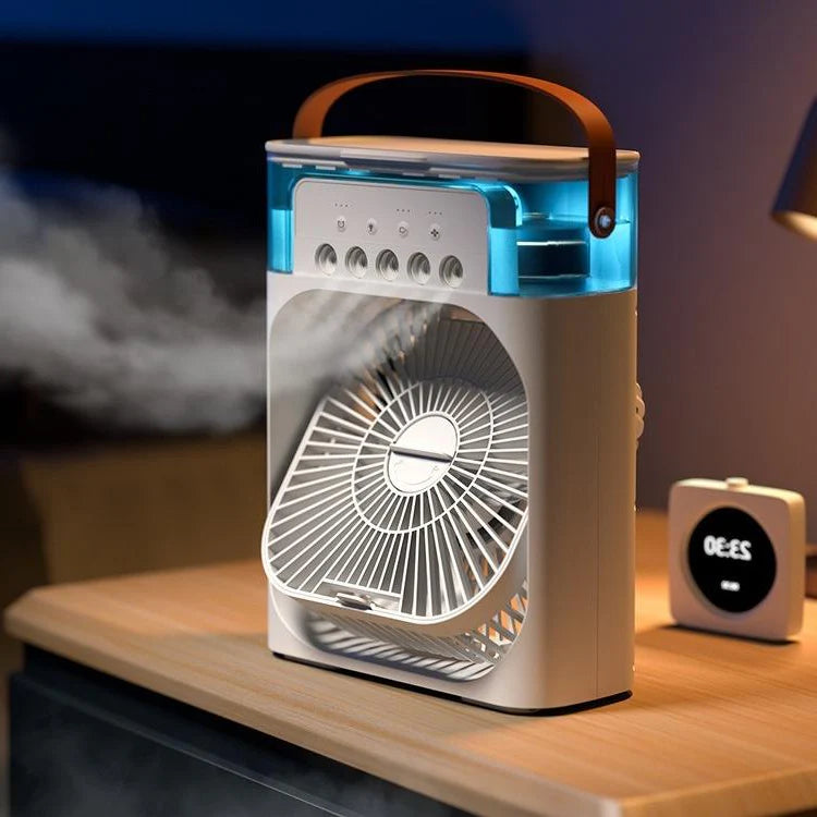 Portable USB Summer Cooling Fan & Humidifier – 5-Hole Spray, 600ml Wat ...